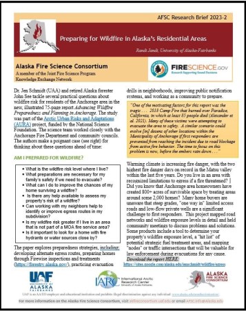 Preparing for Wildfire in Alaska’s Residential Areas | AK Fire Science ...